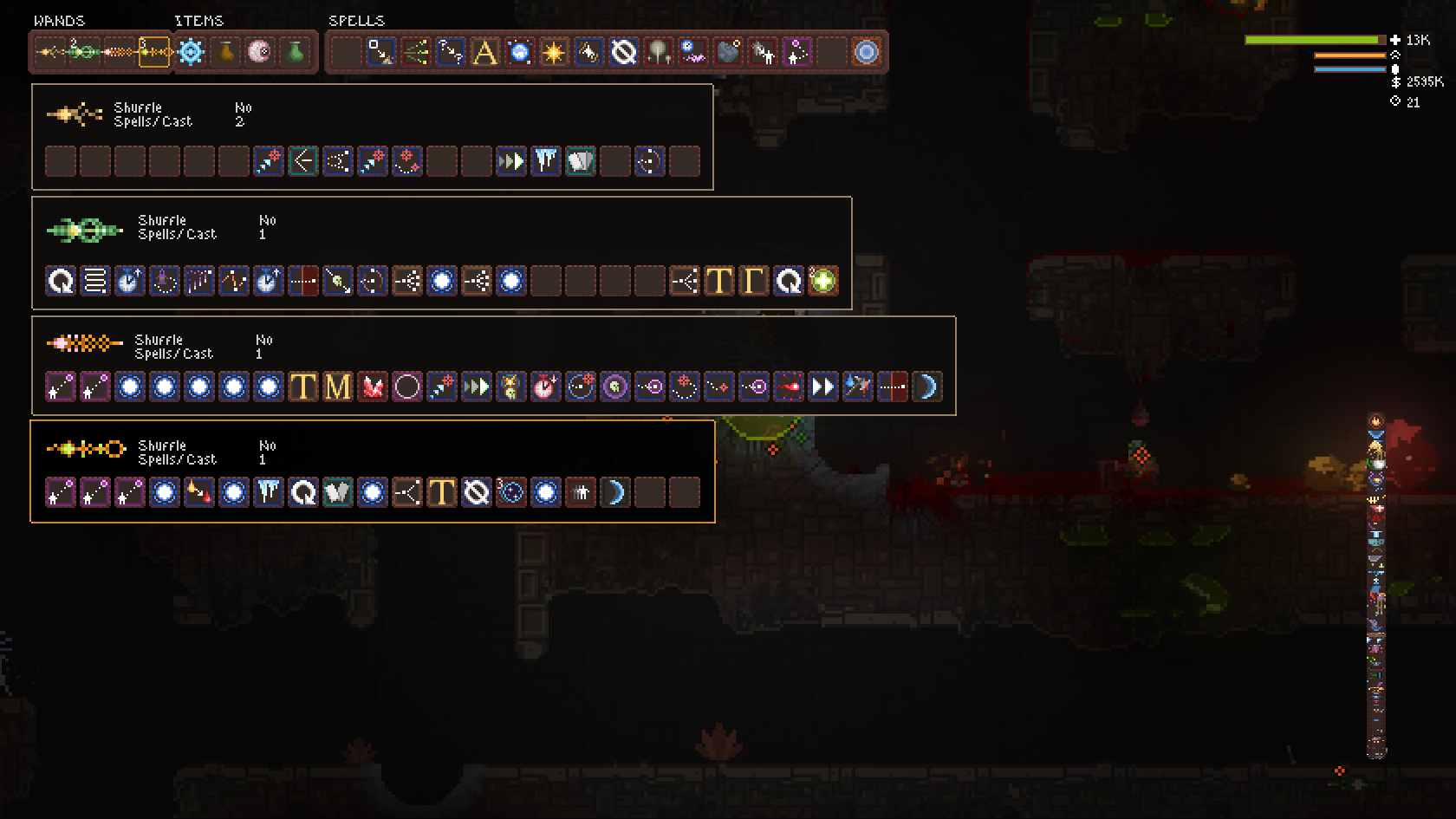 Finished my first 33 Orb Run. Ended it by using End of Everything until I died. : r/noita